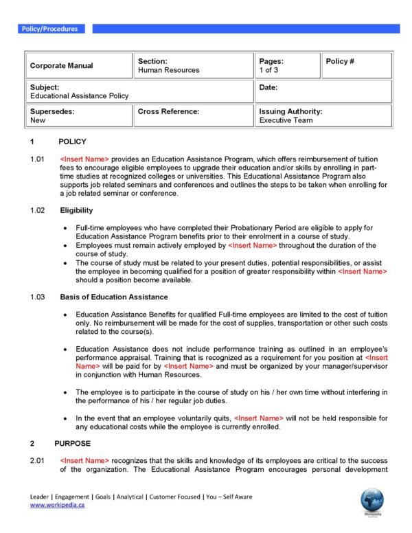 Educational Assistance Policy